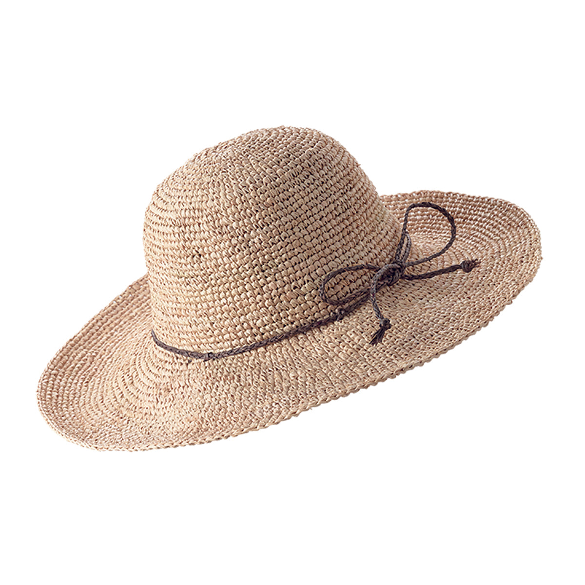 Capeline moyen modèle chapeau en raphia crocheté – Histoires de roseau